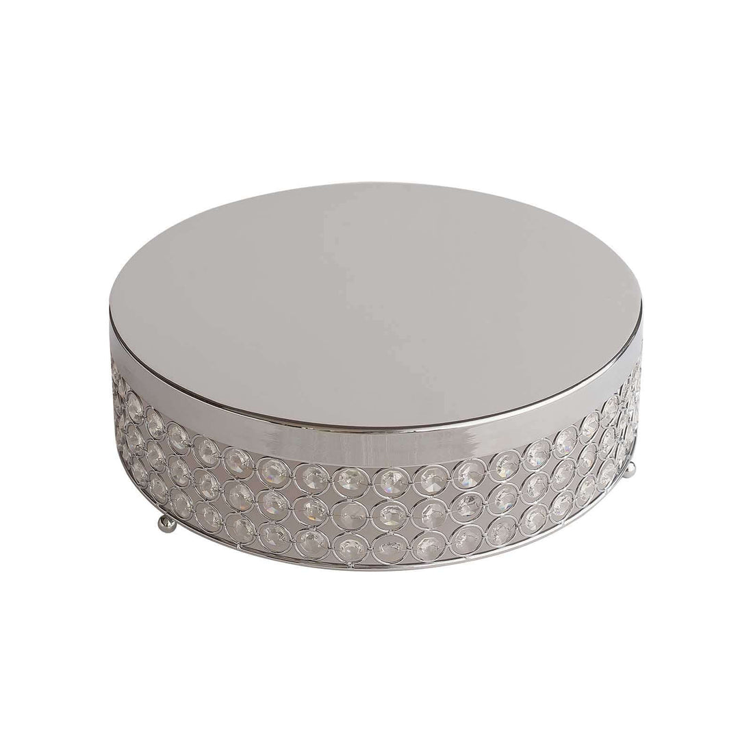 Silver Crystal Beaded Cake Stand 16" | eFavormart
