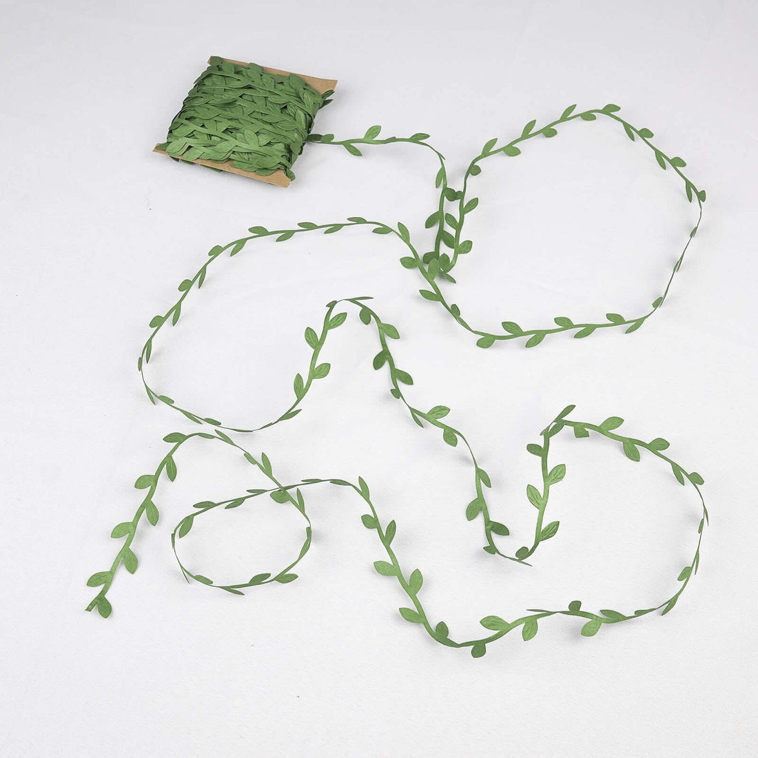 67ft Olive Green Leaf Ribbon Trim | eFavormart