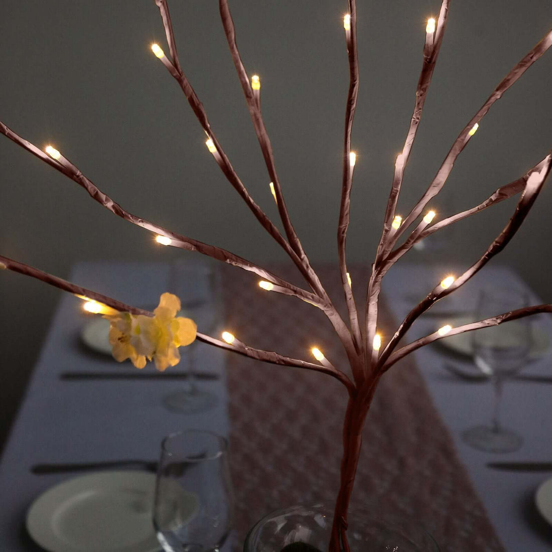 LED Tree Twig Lights Artificial Brown 28.5" | eFavormart