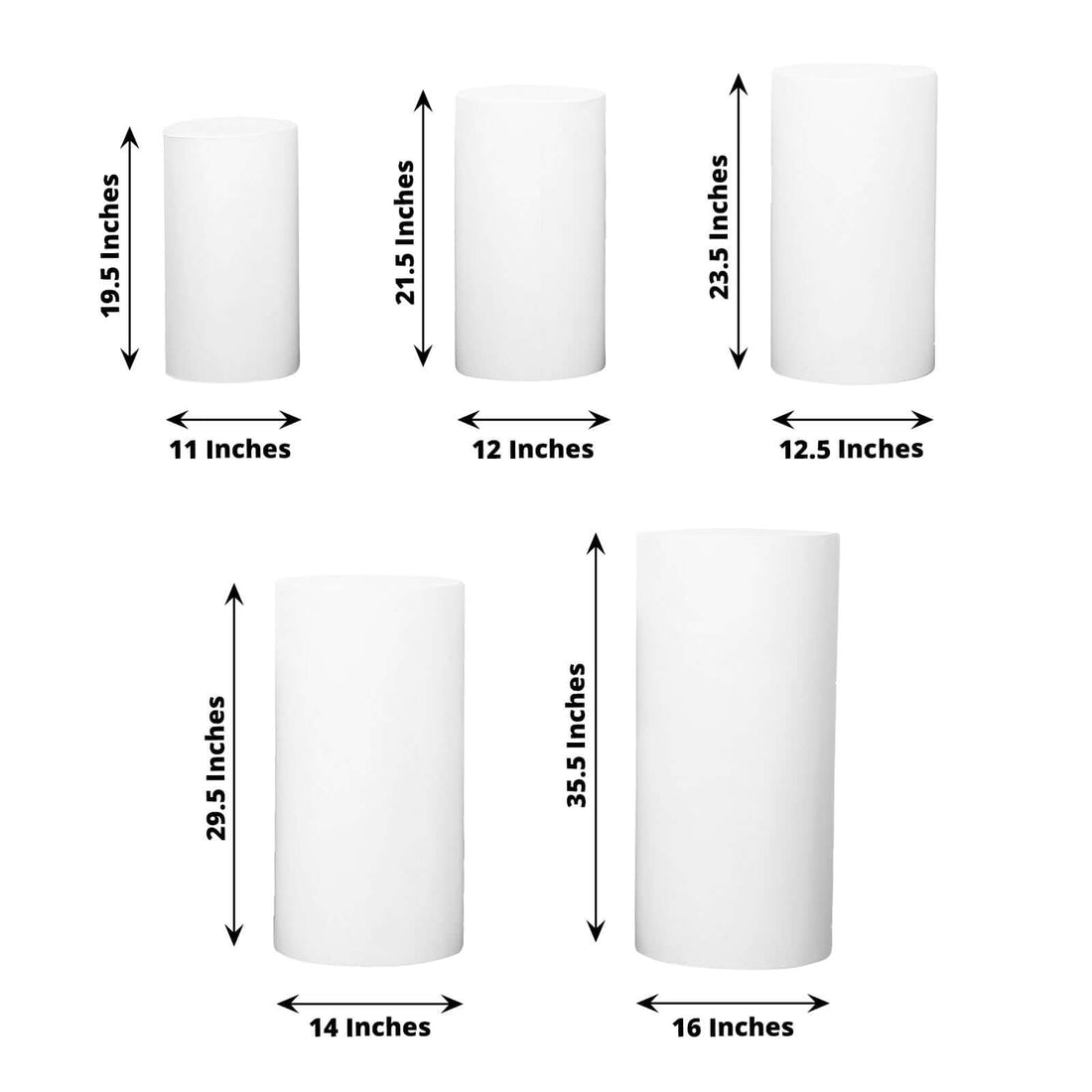 5 White Cylinder Pillar Prop Covers | eFavormart