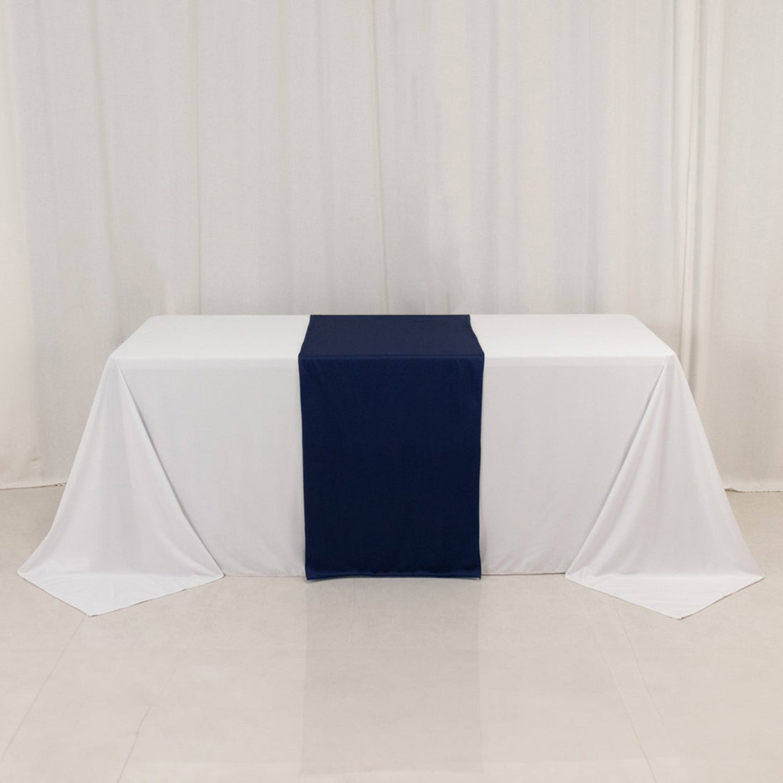 Navy Blue Polyester Table Runner 24"x72" | eFavormart