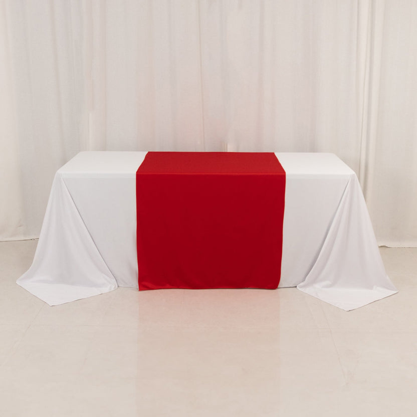 Premium Polyester Table Runner 36"x72" Red | eFavormart
