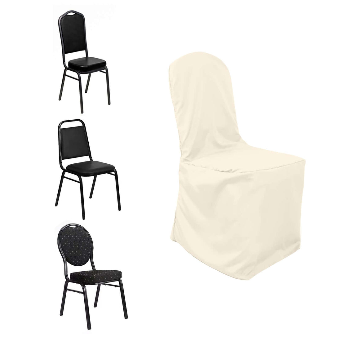 Polyester Banquet Chair Covers Beige | eFavormart