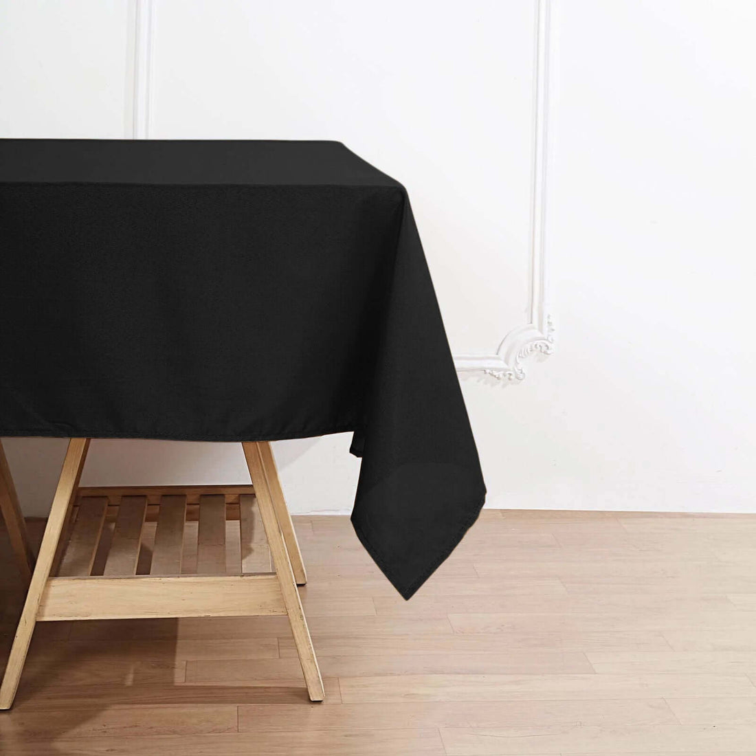 Premium Polyester Tablecloth 70"x70" Black | eFavormart