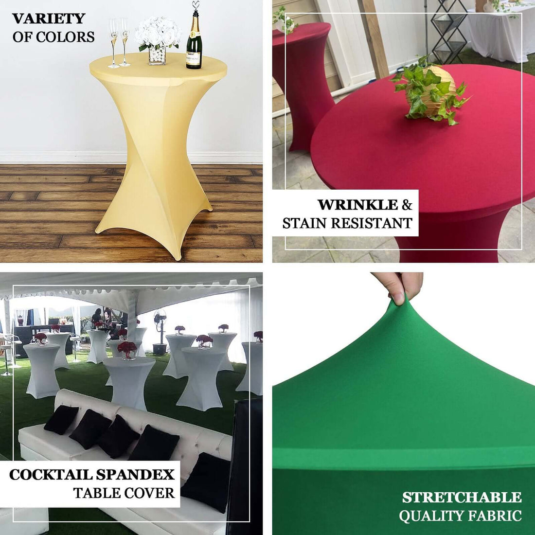 Cocktail Table Cover 24"-32" Champagne | eFavormart