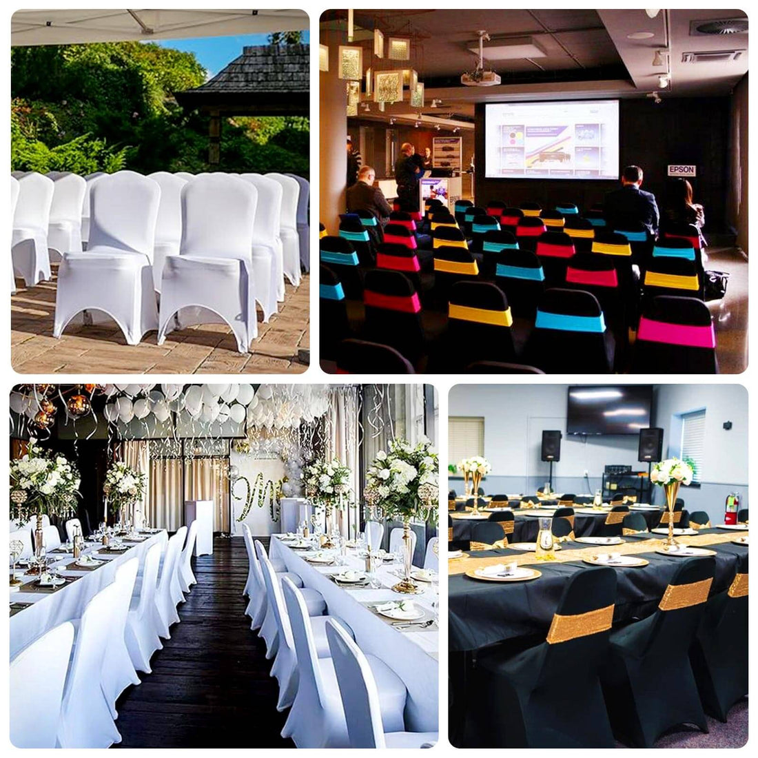 Premium Spandex Banquet Chair Cover White | eFavormart