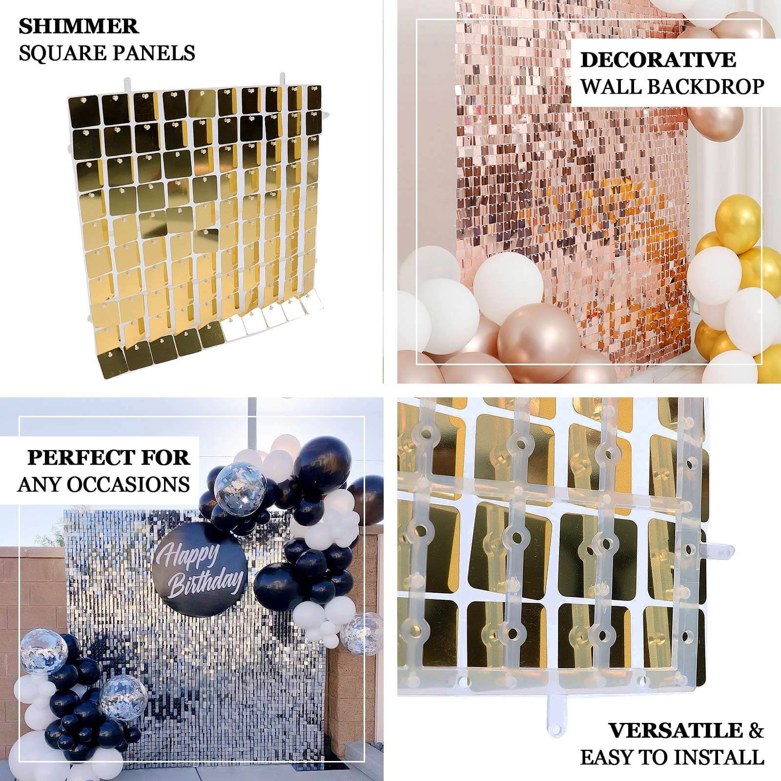 10 Silver Sequin Wall Backdrop Panels | eFavormart.com