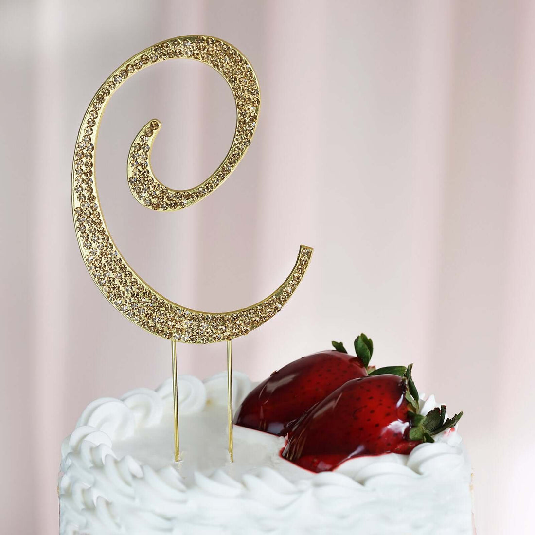 Rhinestone Cake Toppers 4.5" Gold | eFavormart