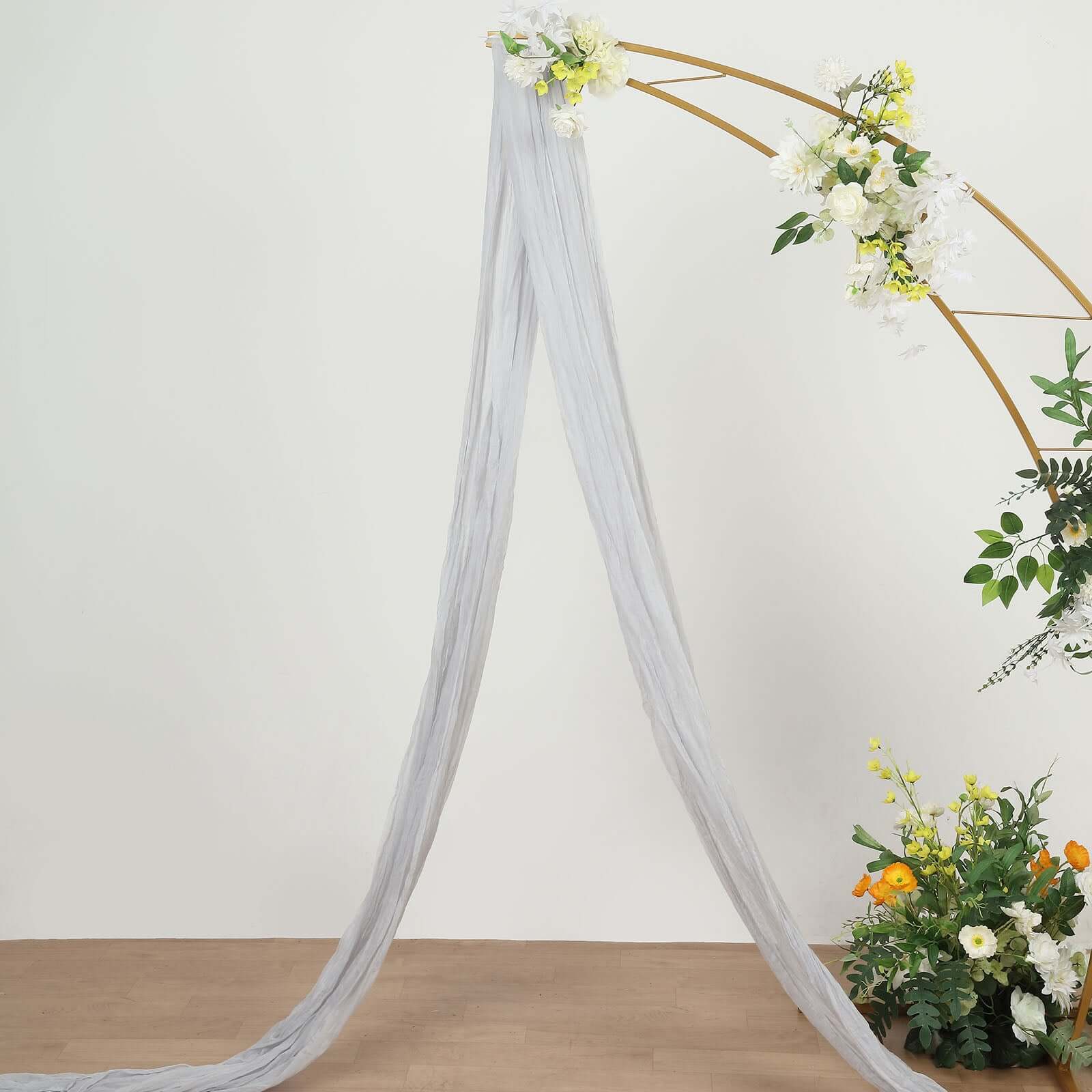 Silver Gauze Cheesecloth Draping Fabric 20ft | eFavormart.com